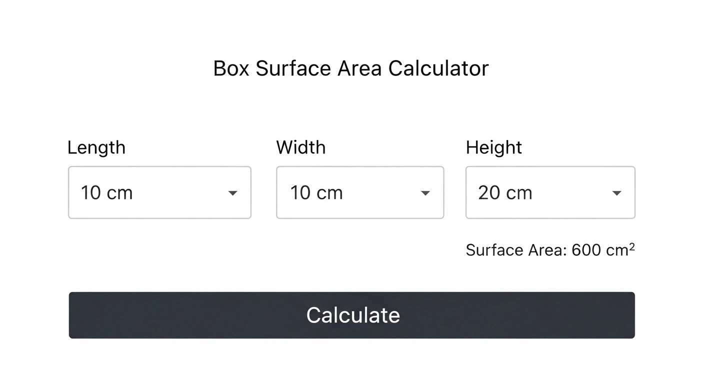 Box Surface Area Calculator 2025