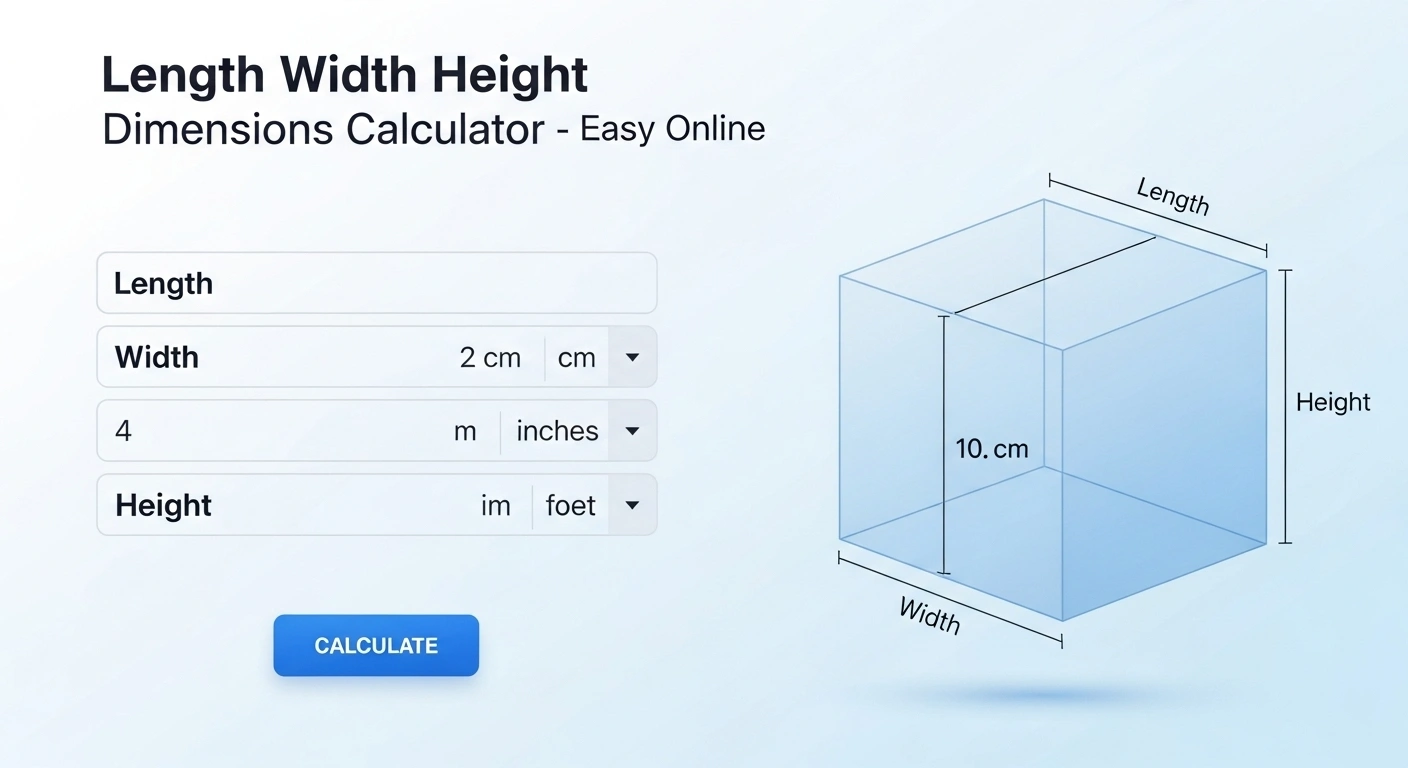 Length Width Height Dimensions Calculator – Easy Online